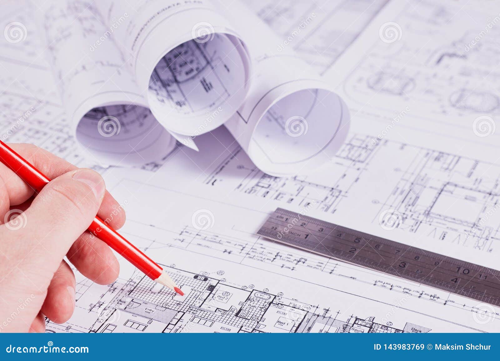 Documents for the Project Engineering Work Editorial Stock Image ...