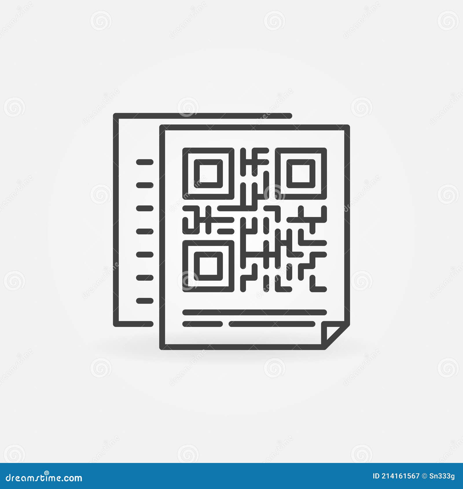 Documents with QR Code Vector Concept Line Icon Stock Vector ...