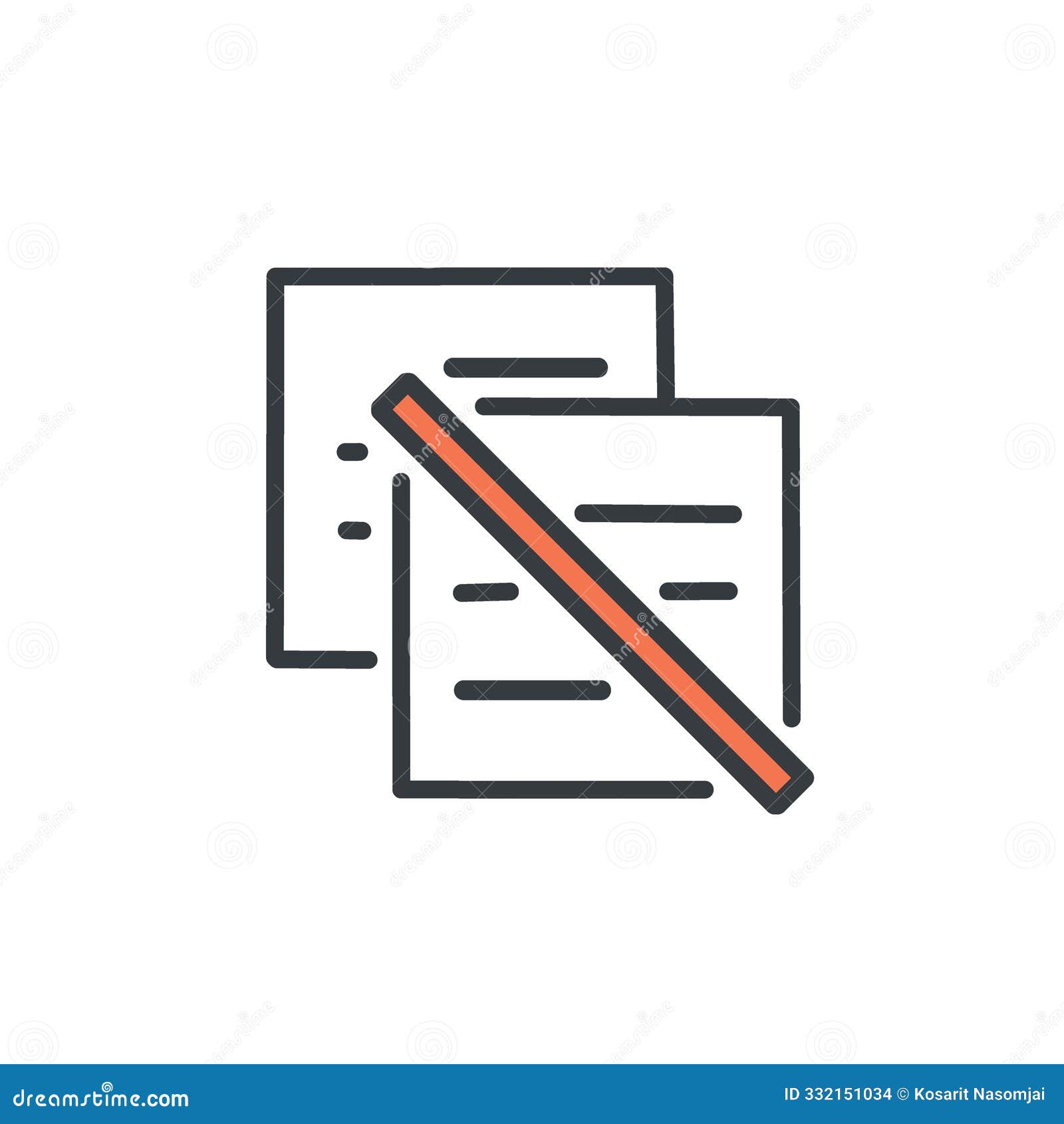 Documents Rejected Icon. a Simple Line Icon Depicting a Stack of ...