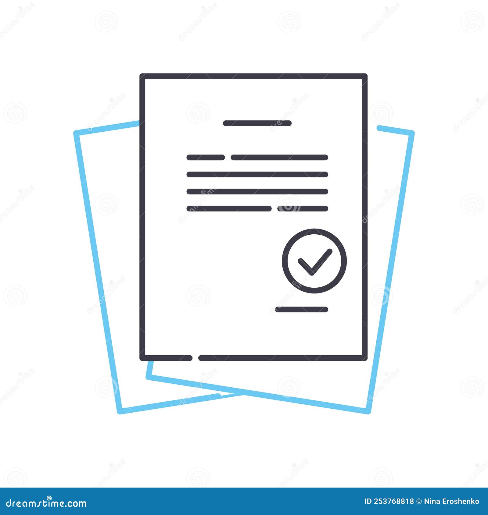 Documents and Reports Line Icon, Outline Symbol, Vector Illustration ...