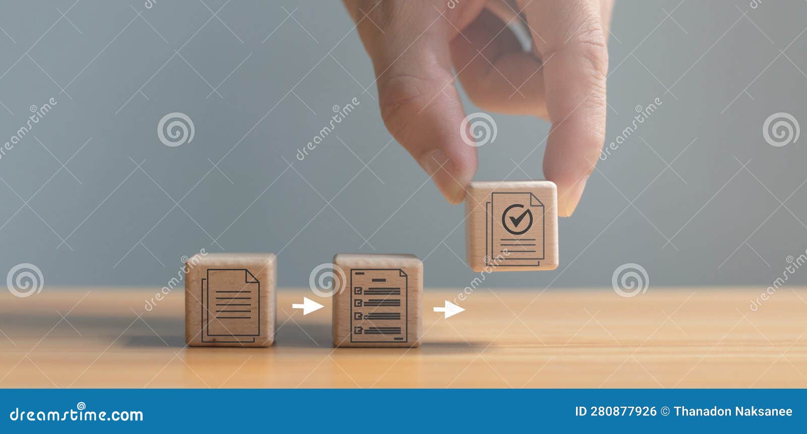 Documents Screen Printed on Wooden Blocks for Preparing Documents for ...