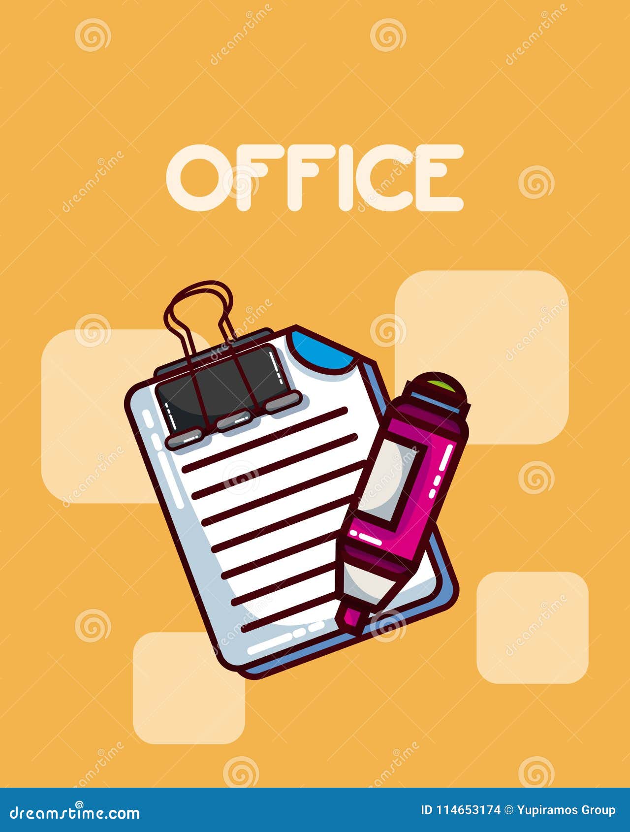 Documents and Sheets Office Element Stock Illustration - Illustration ...