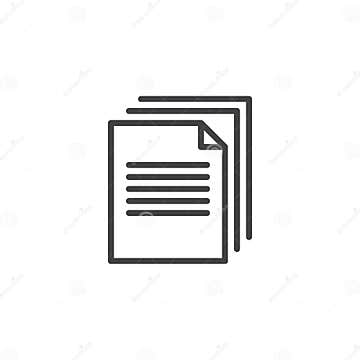 Documents Stack Outline Icon Stock Vector - Illustration of sheet ...