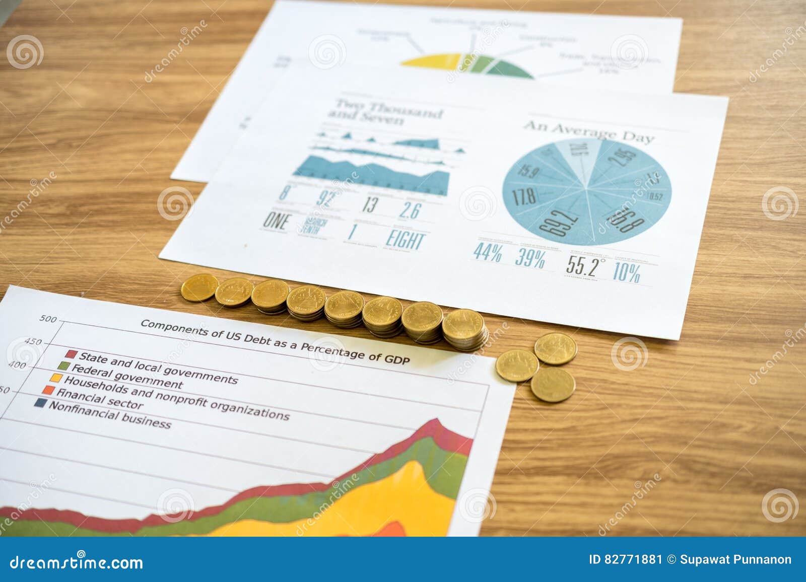 Documents with Statistics and Analytical Research for Report. Stock ...