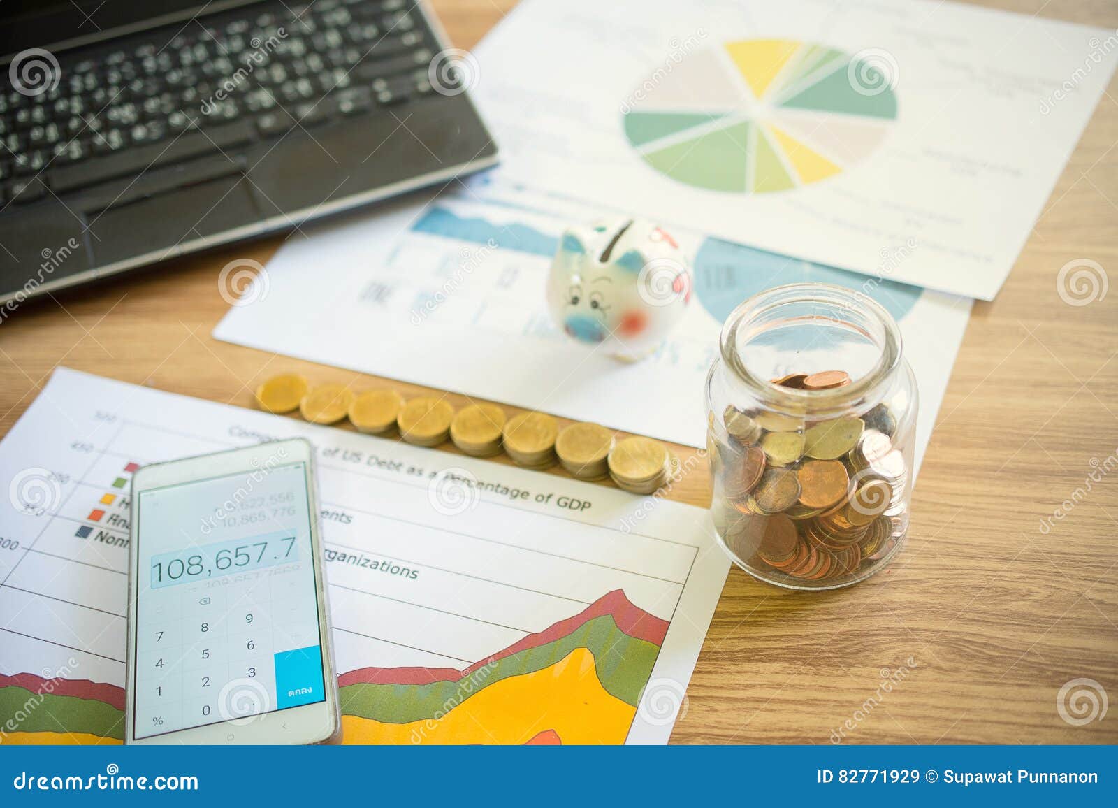 Documents with Statistics and Analytical Research for Report. Stock ...