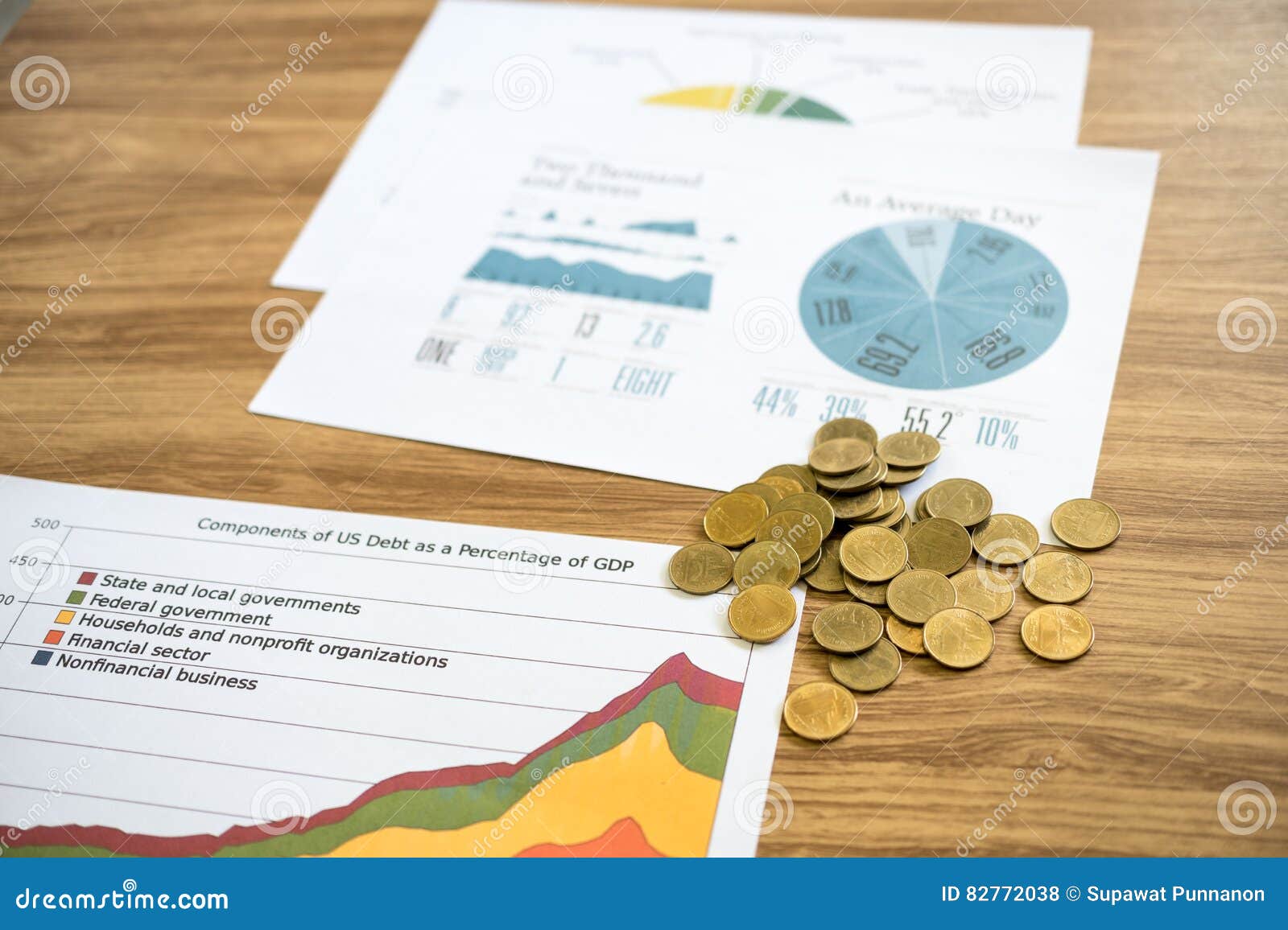 Documents with Statistics and Analytical Research for Report. Stock ...