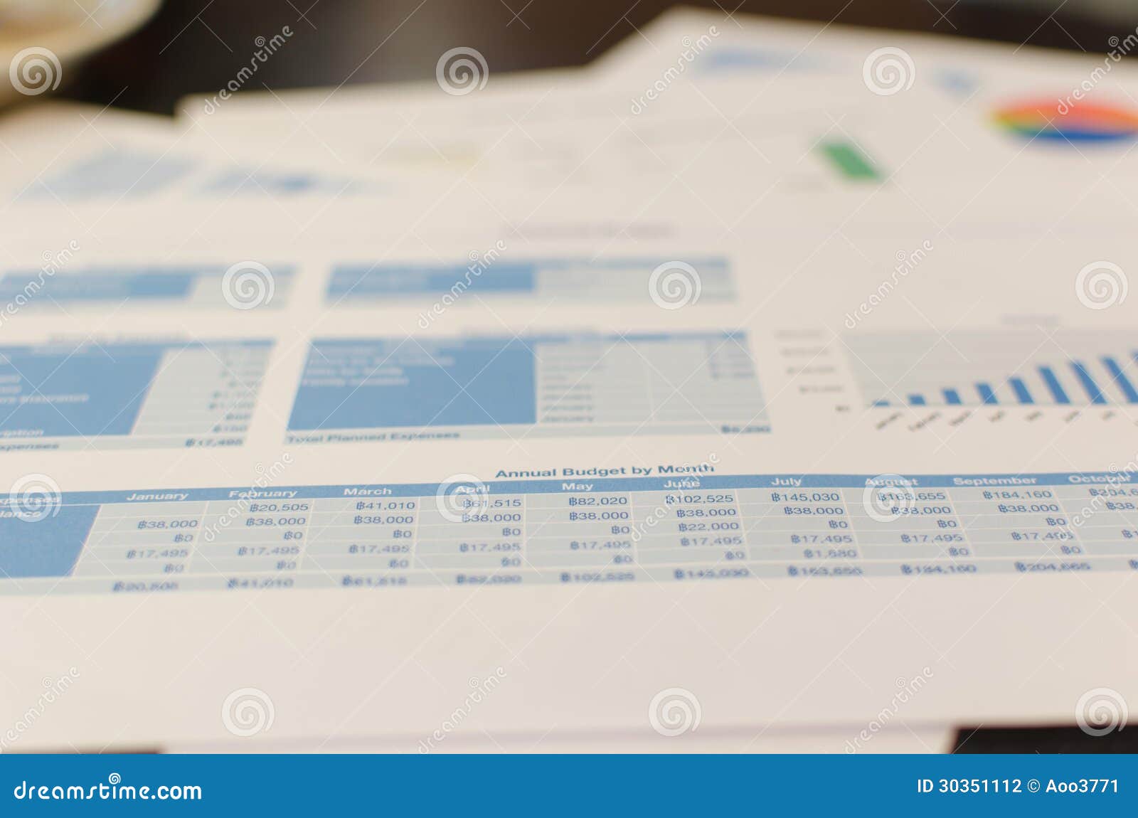 Documents on the table. stock photo. Image of economy - 30351112