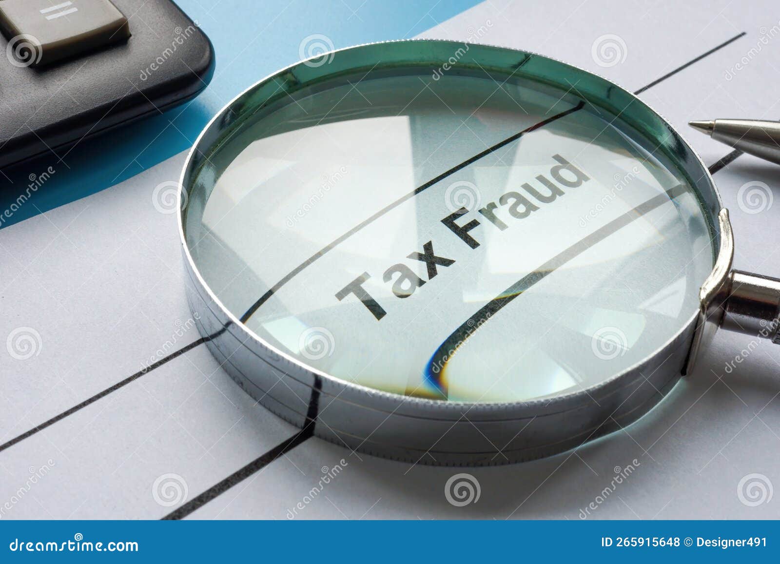 Documents about Tax Fraud and Magnifying Glass. Stock Photo - Image of ...