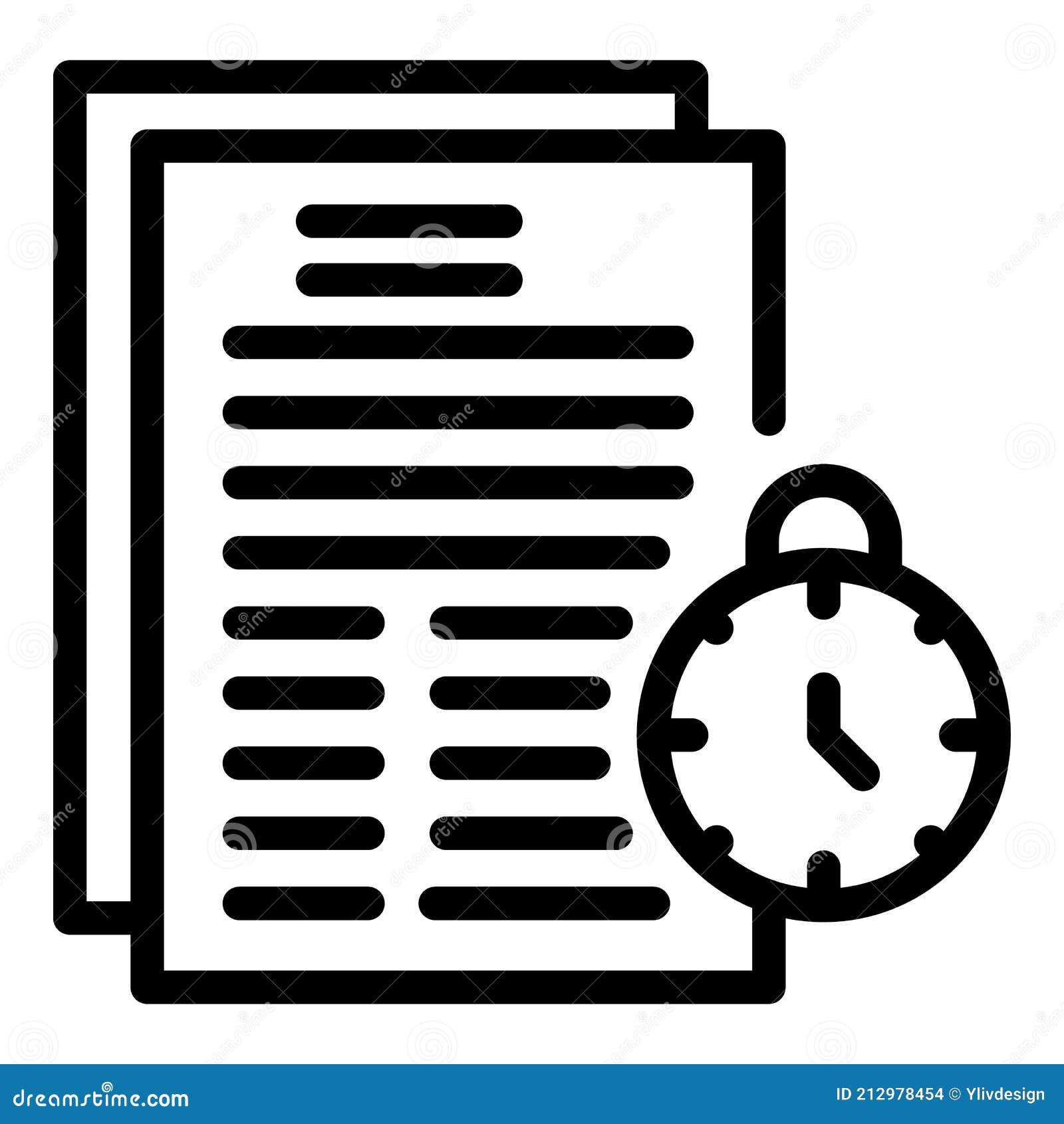 Documents Time Management Icon, Outline Style Stock Vector ...