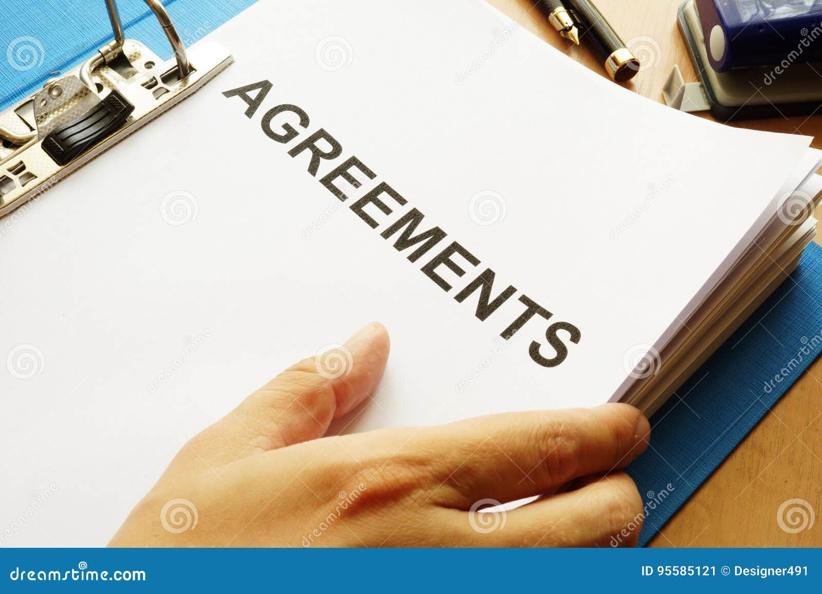 Documents with Title Agreements. Stock Image - Image of official ...