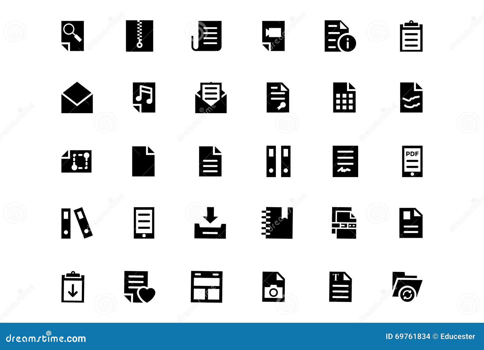 Documents Vector Icons 4 stock illustration. Illustration of mobile ...