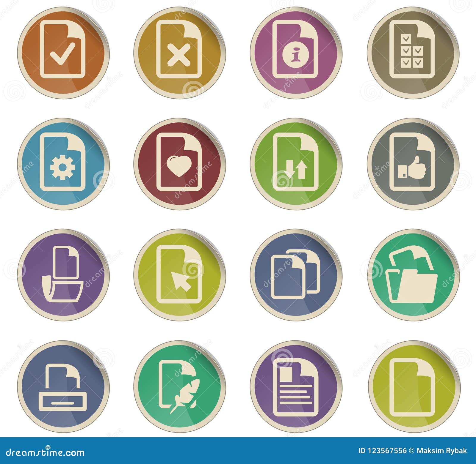 Documents icon set stock vector. Illustration of security - 123567556