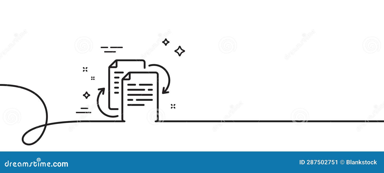 Documents Workflow Line Icon. Doc File Page Sign. Continuous Line with Curl. Vector Stock ...