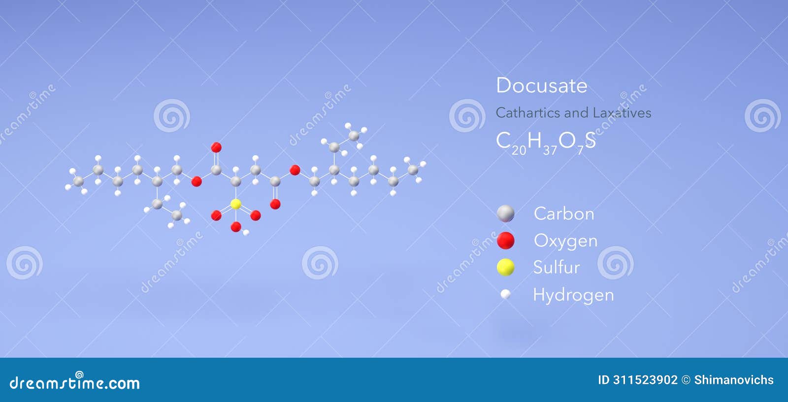 Docusate Molecule, Molecular Structures, Laxatives, 3d Model ...