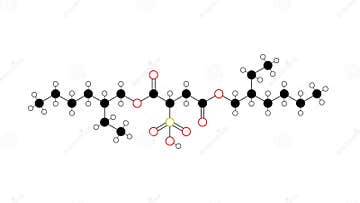Docusate Molecule, Structural Chemical Formula, Ball-and-stick Model ...