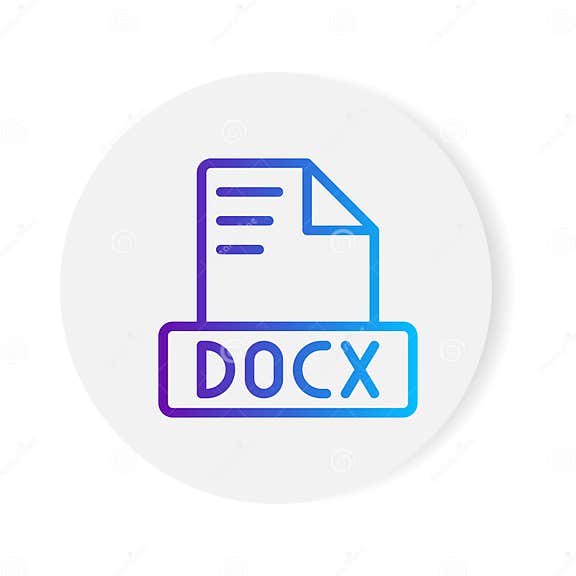 Docx Document Format File Icon. with Gradient Outlines. Vector ...