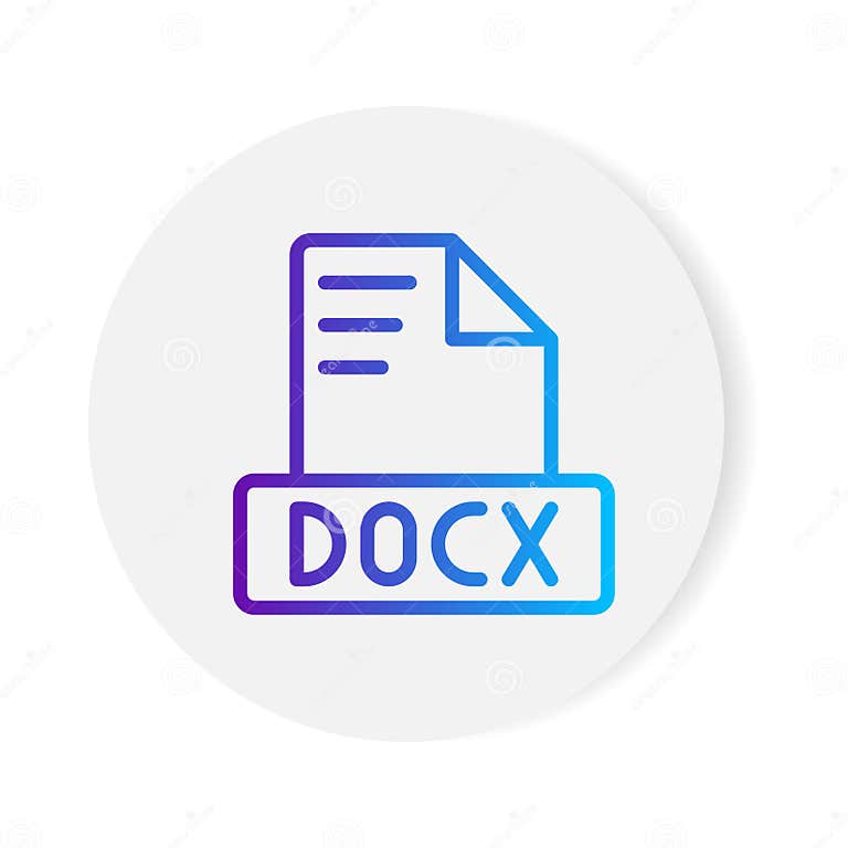 Docx Document Format File Icon. with Gradient Outlines. Vector ...