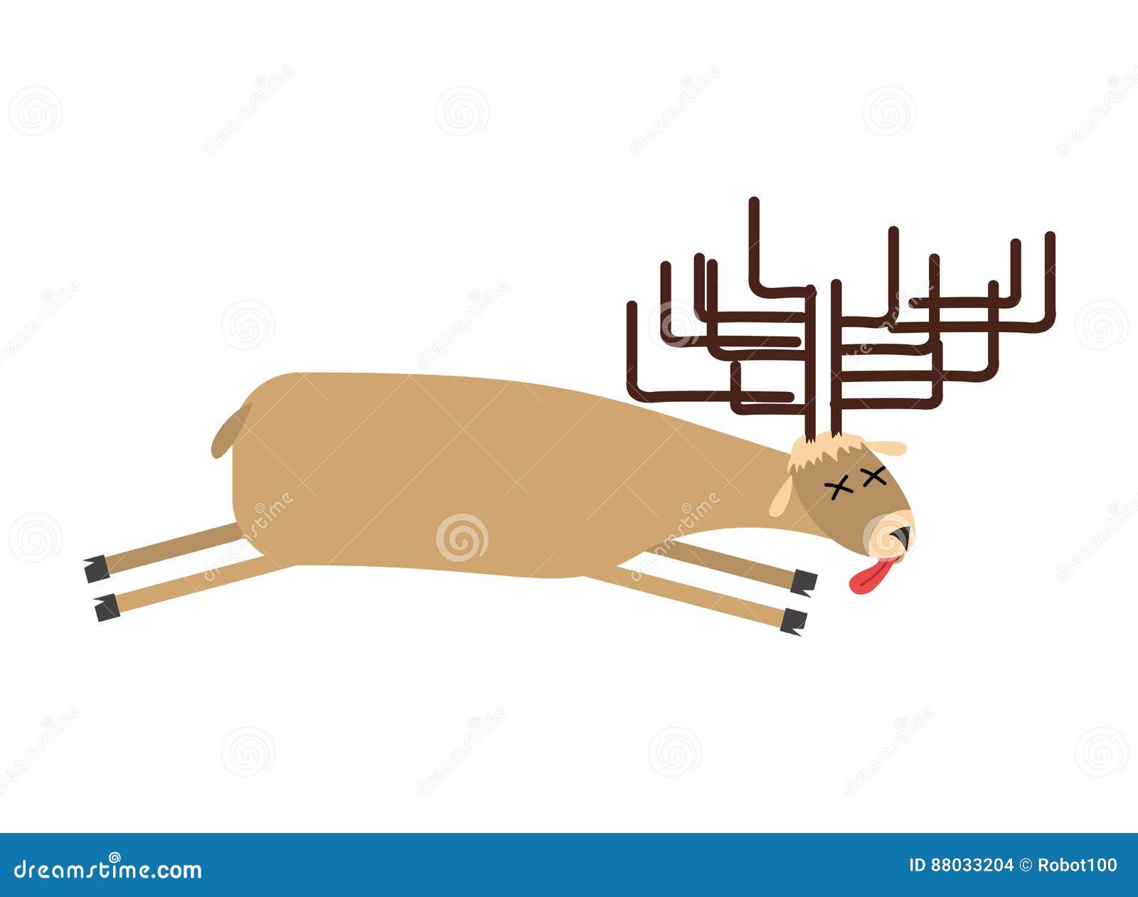 Dode Amerikaanse Elanden Het Hert is Dood Lijk Van Wild Dier Vector ...