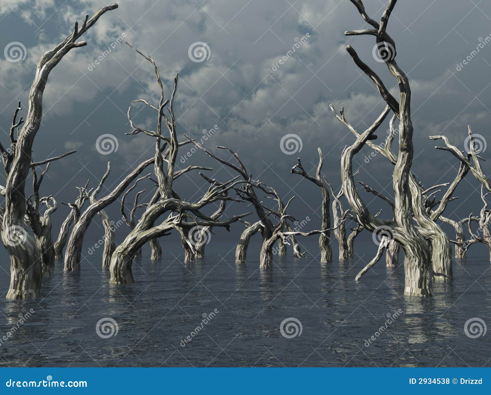 Dode bomen stock illustratie. Illustration of donker, dood - 2934538