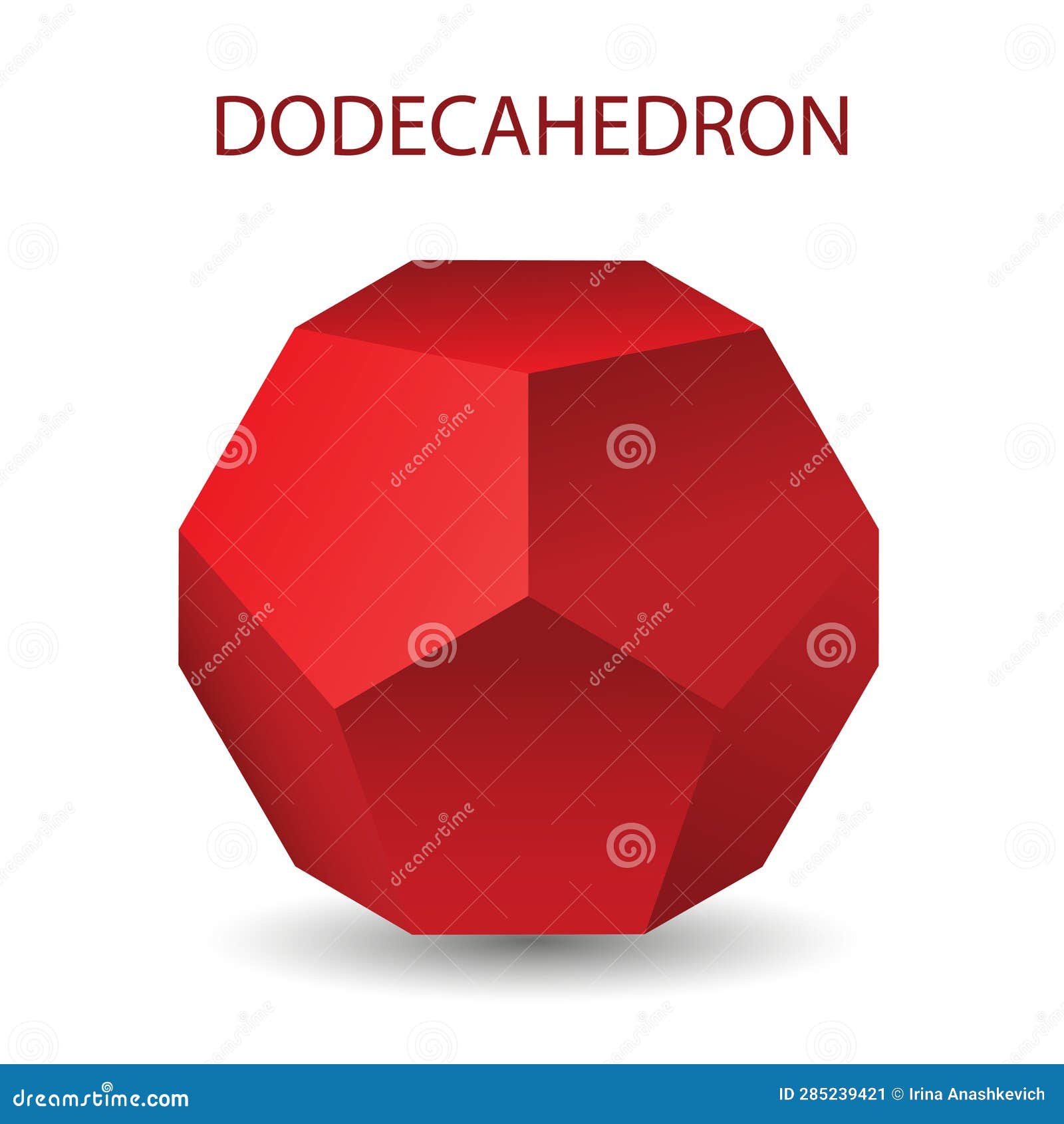Dodecadron Vector Illustration Isolated on White Background with ...