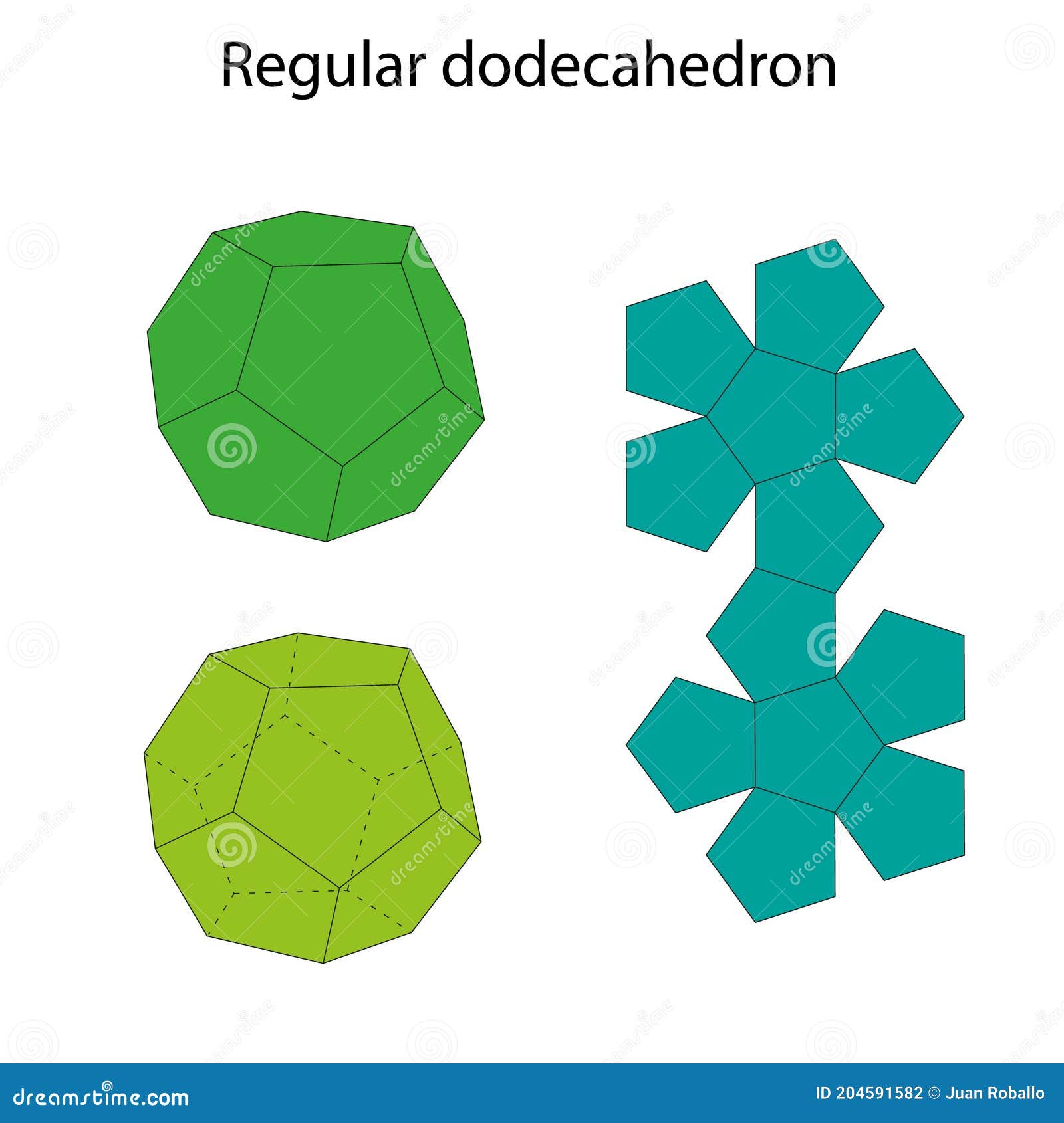 Dodecaedro Con Red. Poliedro Regular. Ilustración Vectorial Ilustración ...