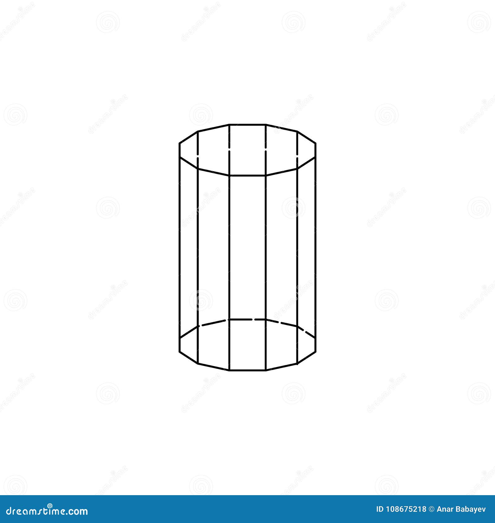 Dodecagonal Prism Icon. Geometric Figure Element for Mobile Concept and ...