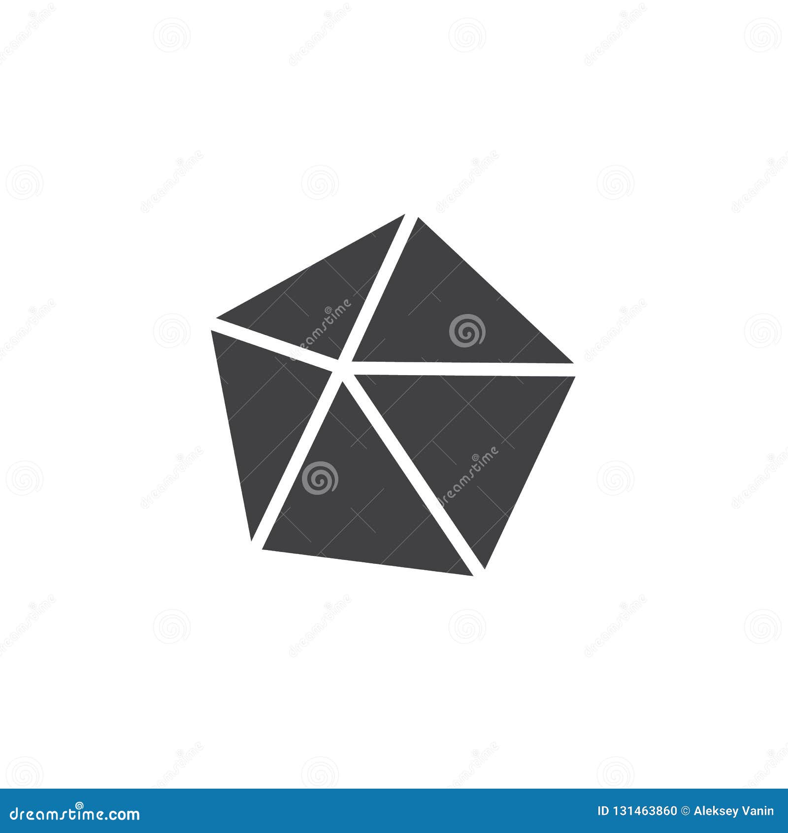 Dodecahedron Geometrical Figure Vector Icon Stock Vector - Illustration ...