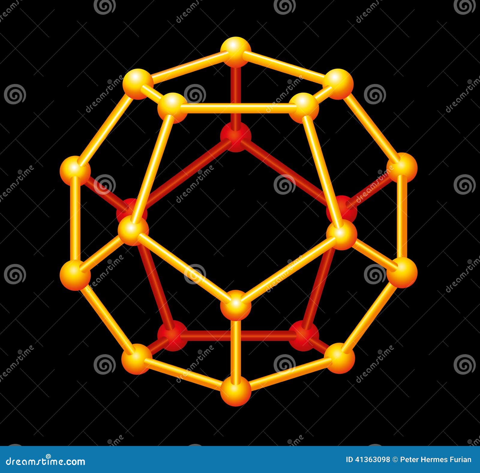 Dodecahedron Gold Three-dimensional Shape Stock Vector - Illustration ...
