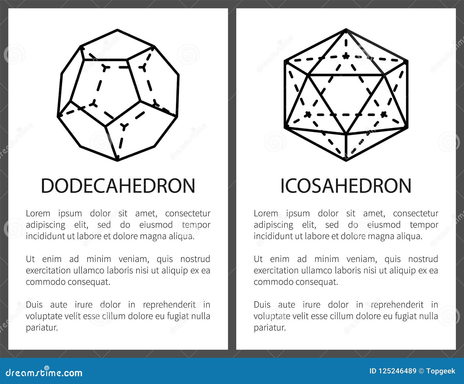 Dodecahedron and Icosahedron Black Templates Card Stock Vector ... Dodecahedron and Icosahedron Black Templates Card Stock Vector ...