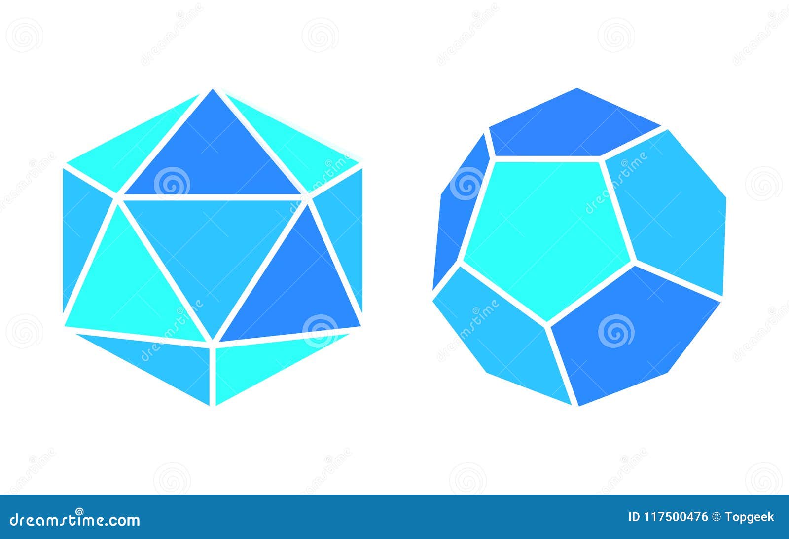 Dodecahedron Icosahedron Complicated Figures Icons Vector Illustration ... Dodecahedron Icosahedron Complicated Figures Icons Vector Illustration ...