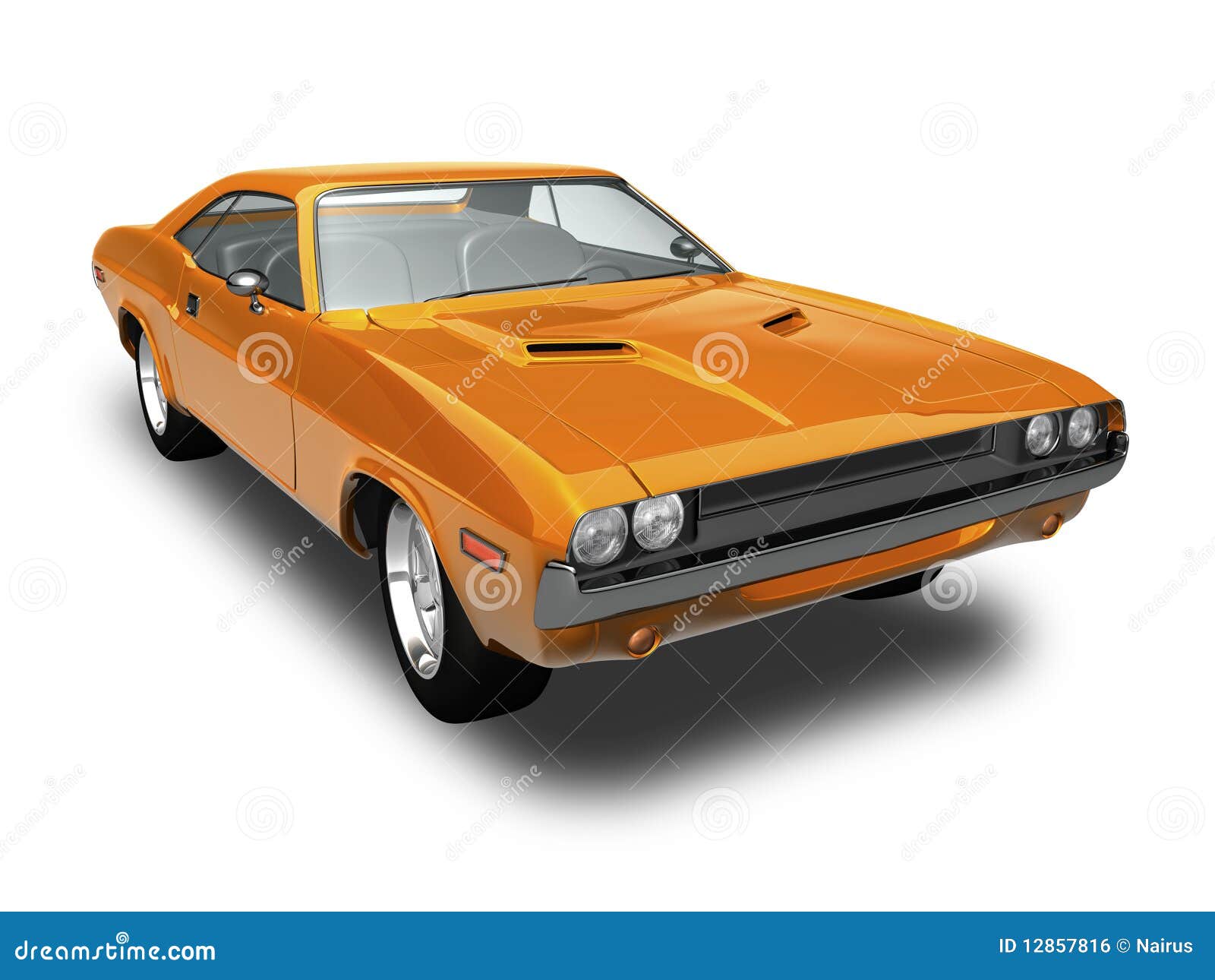 Old Dodge Challenger Car 1968. Silhouette Vector Design. Isolated Side ...