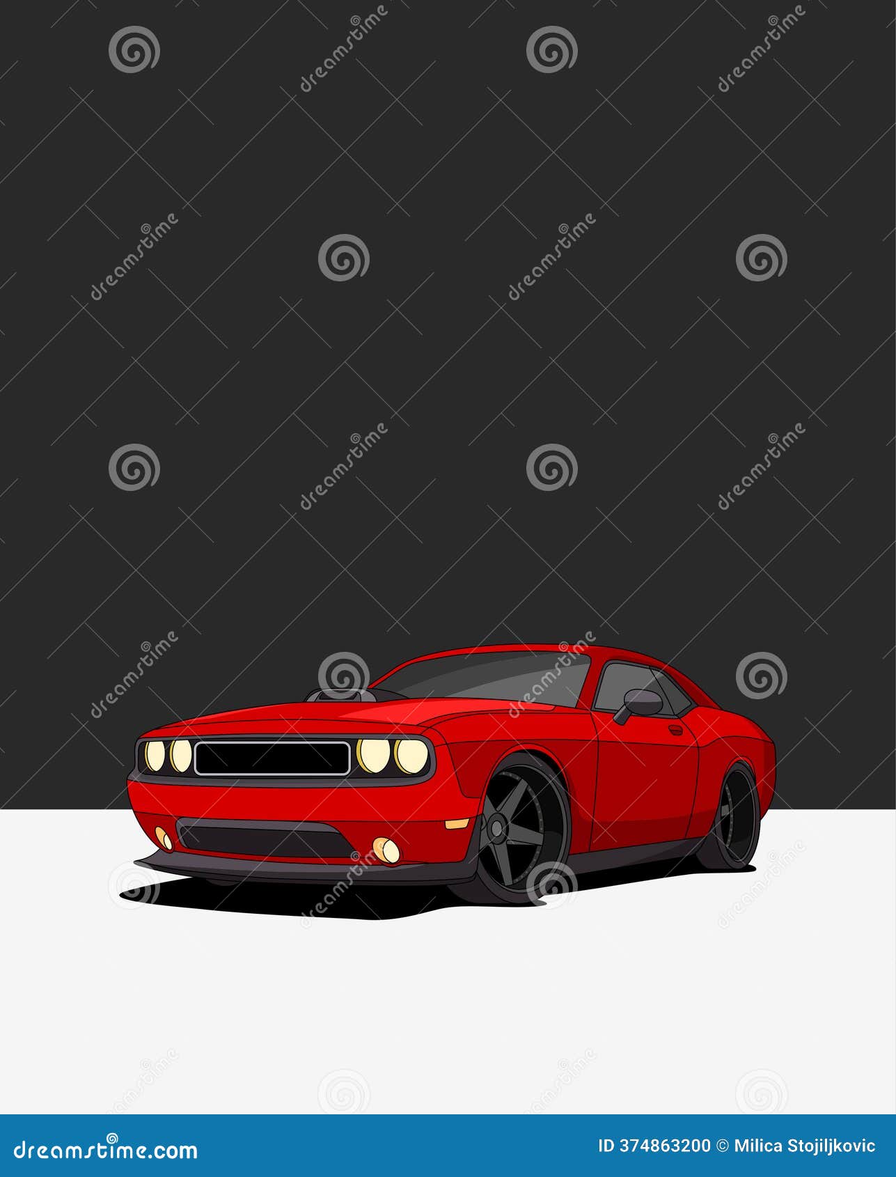 Dodge Challenger Muscle Car Isolated On White Background Side View ...