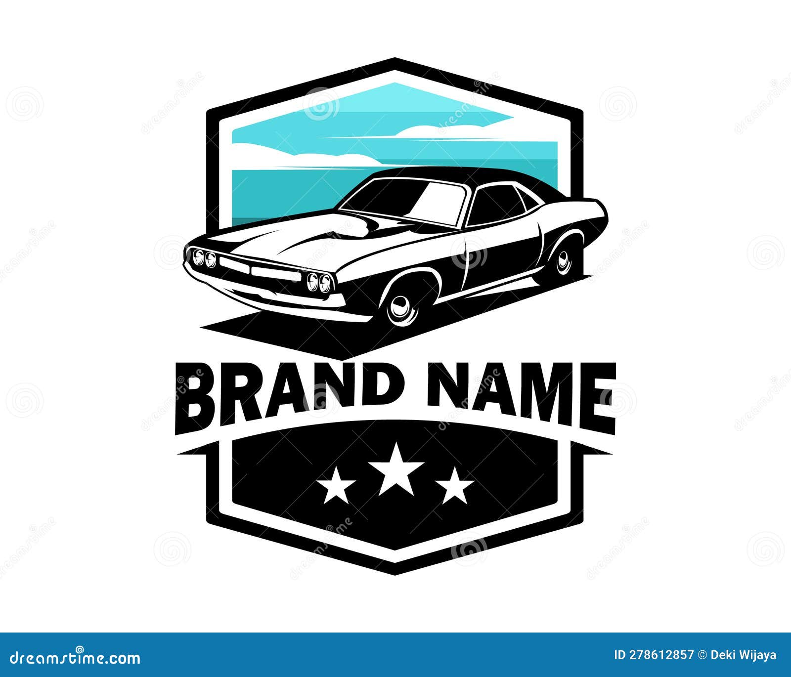 Dodge Challenger Car 1968 White Background Isolated Side View. Cartoon ...