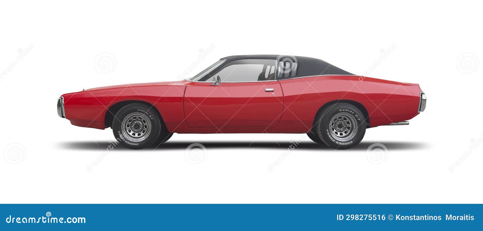 Dodge Charger Classic Car Side View Isolated on White Background ...