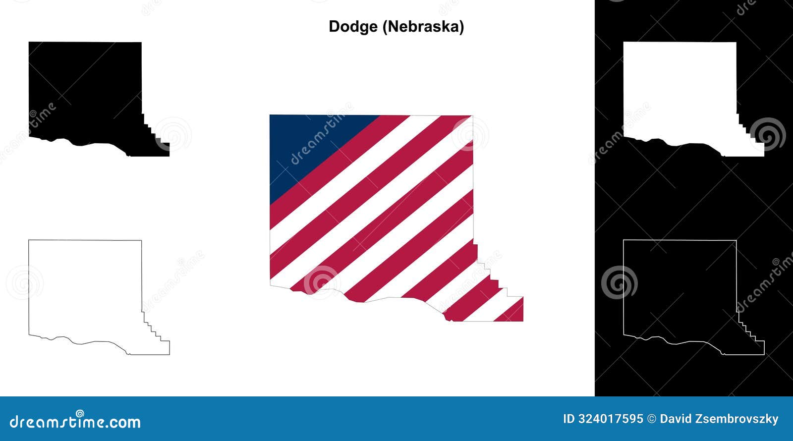 Dodge outline map stock illustration. Illustration of boundaries ...
