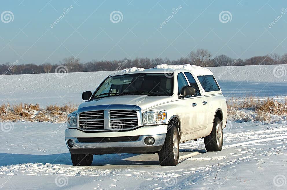 Dodge ram in snow stock photo. Image of overlook, overlooking - 7806864