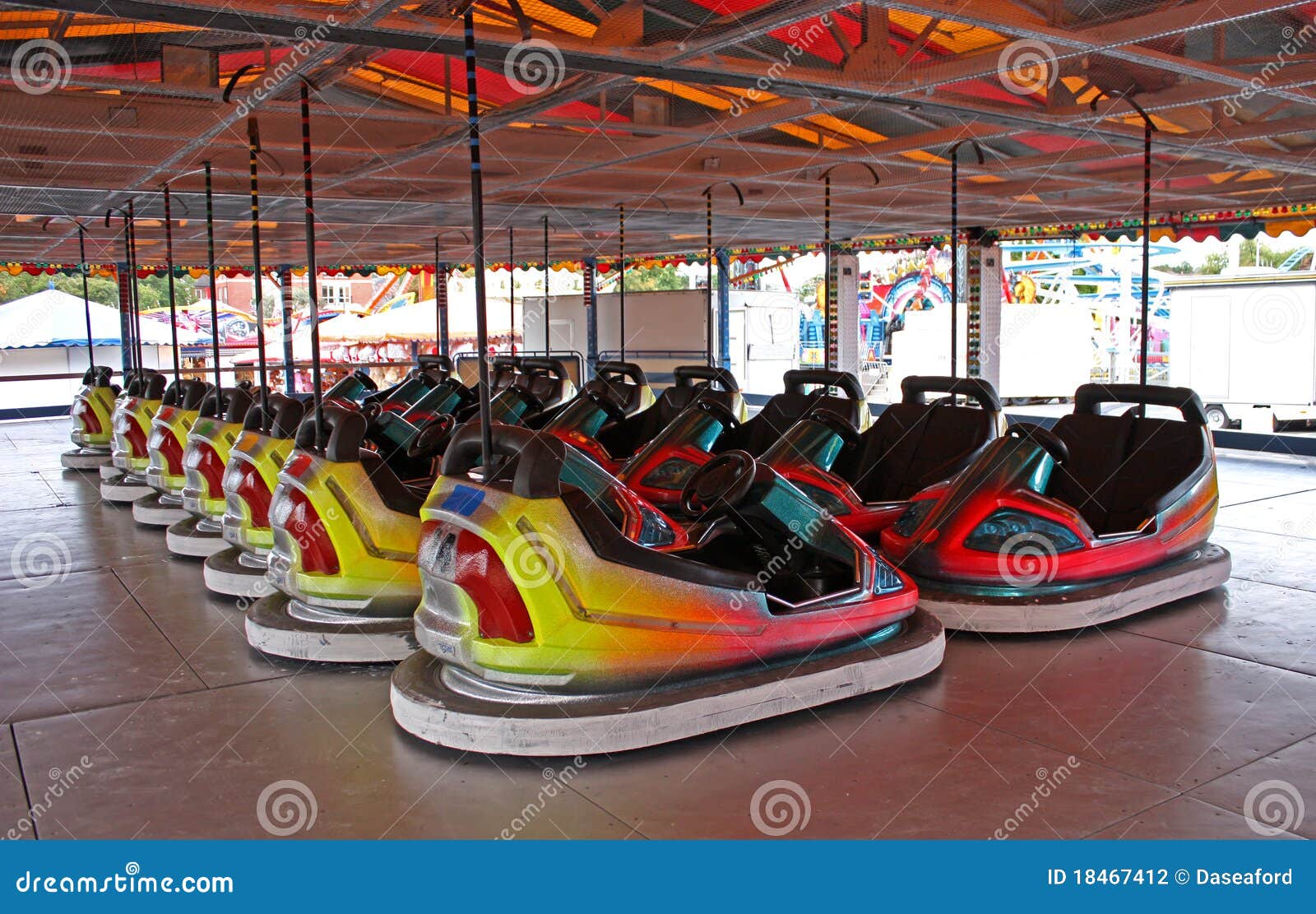 Dodgem Cars stock photo. Image of bumper, thrilling, bright - 18467412