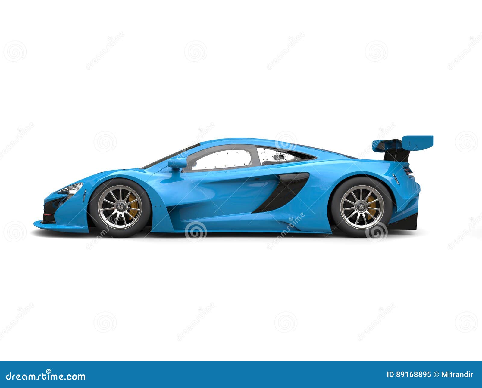 Dodger Blue Modern Luxury Sports Car - Top Down View Royalty-Free Stock ...