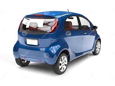 Dodgerblue Modern Compact Car - Back View Stock Illustration ...