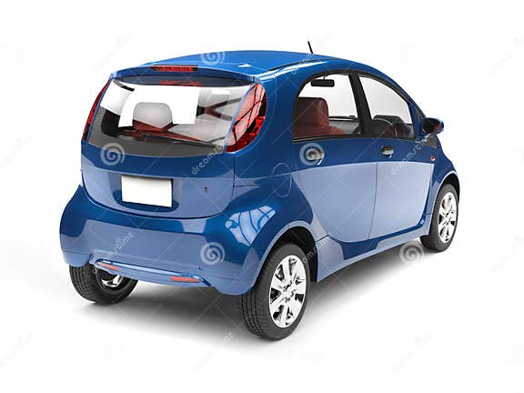 Dodgerblue Modern Compact Car - Back View Stock Illustration ...