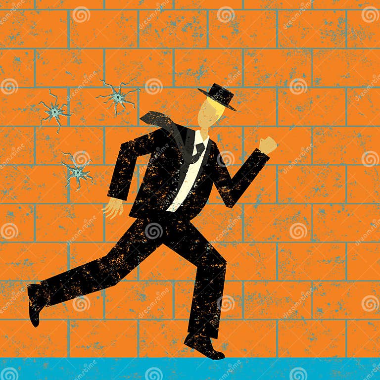 Dodging Bullets stock vector. Illustration of running - 70974626