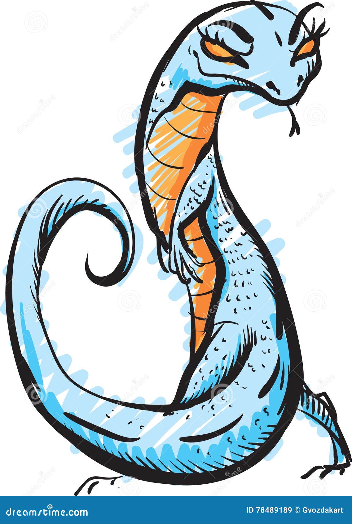 Blue Tongue Lizard Cartoon Clipart