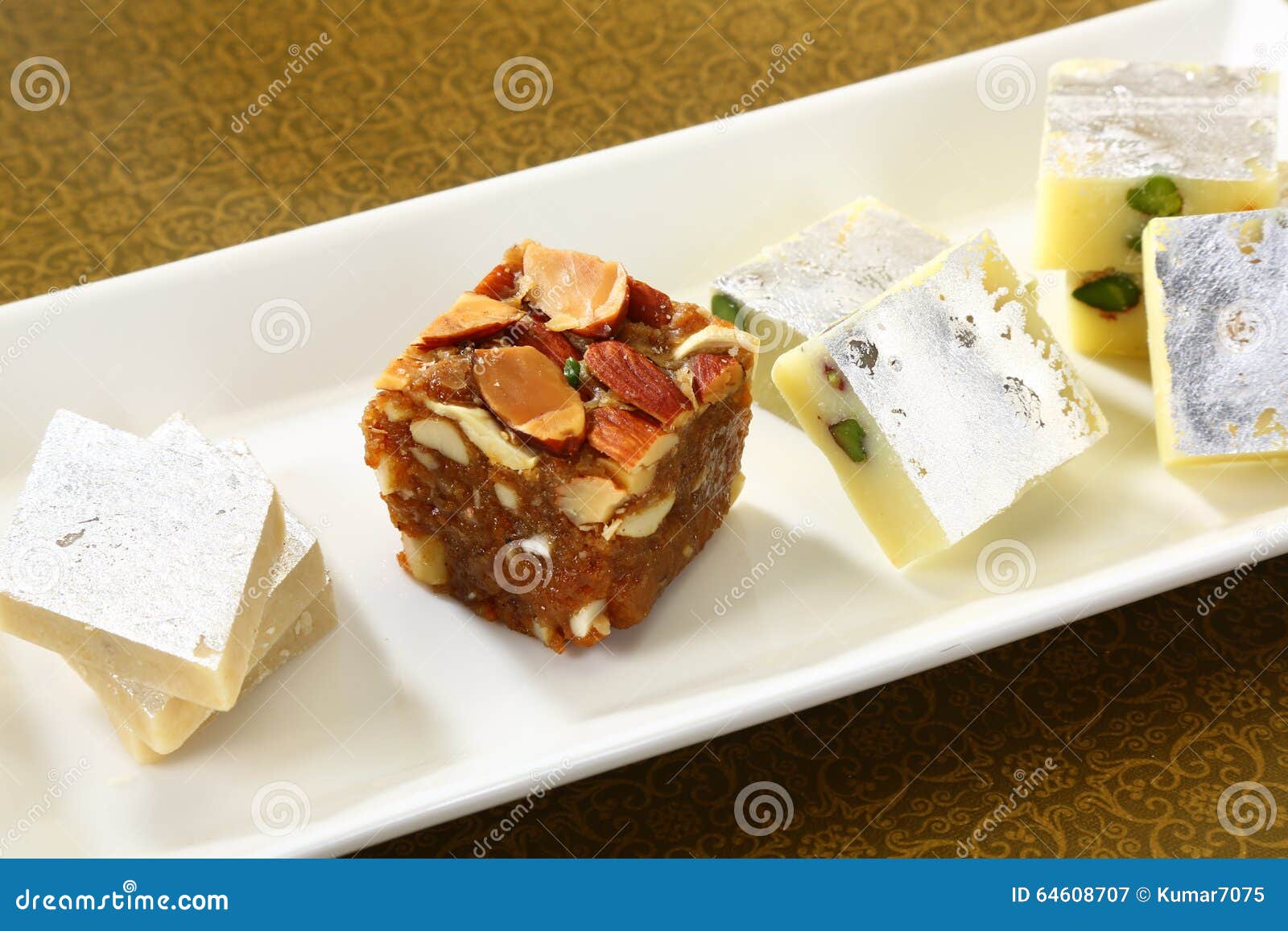 Dodha Barfi or Soan Halwa with White Burfi Stock Image - Image of halwa ...