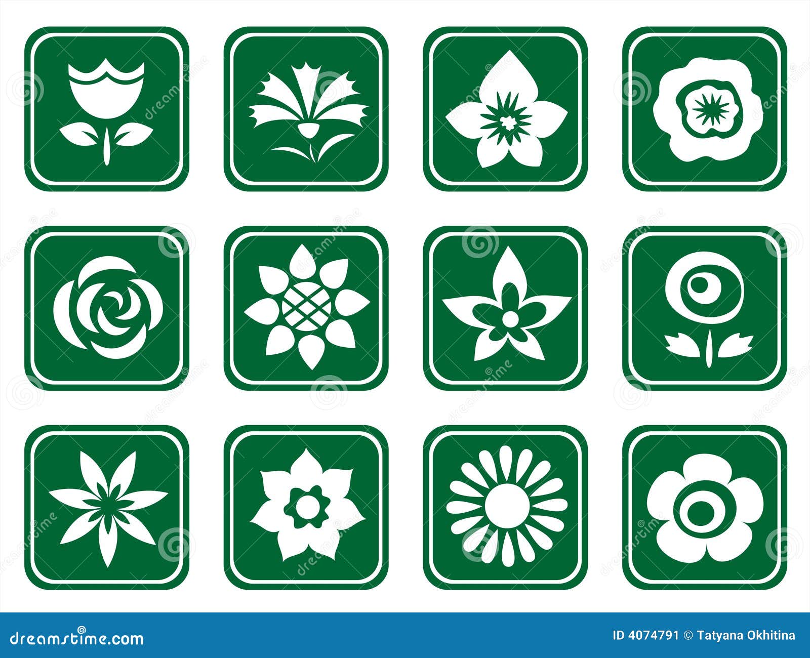 Dodici simboli del fiore illustrazione vettoriale. Illustrazione di ...