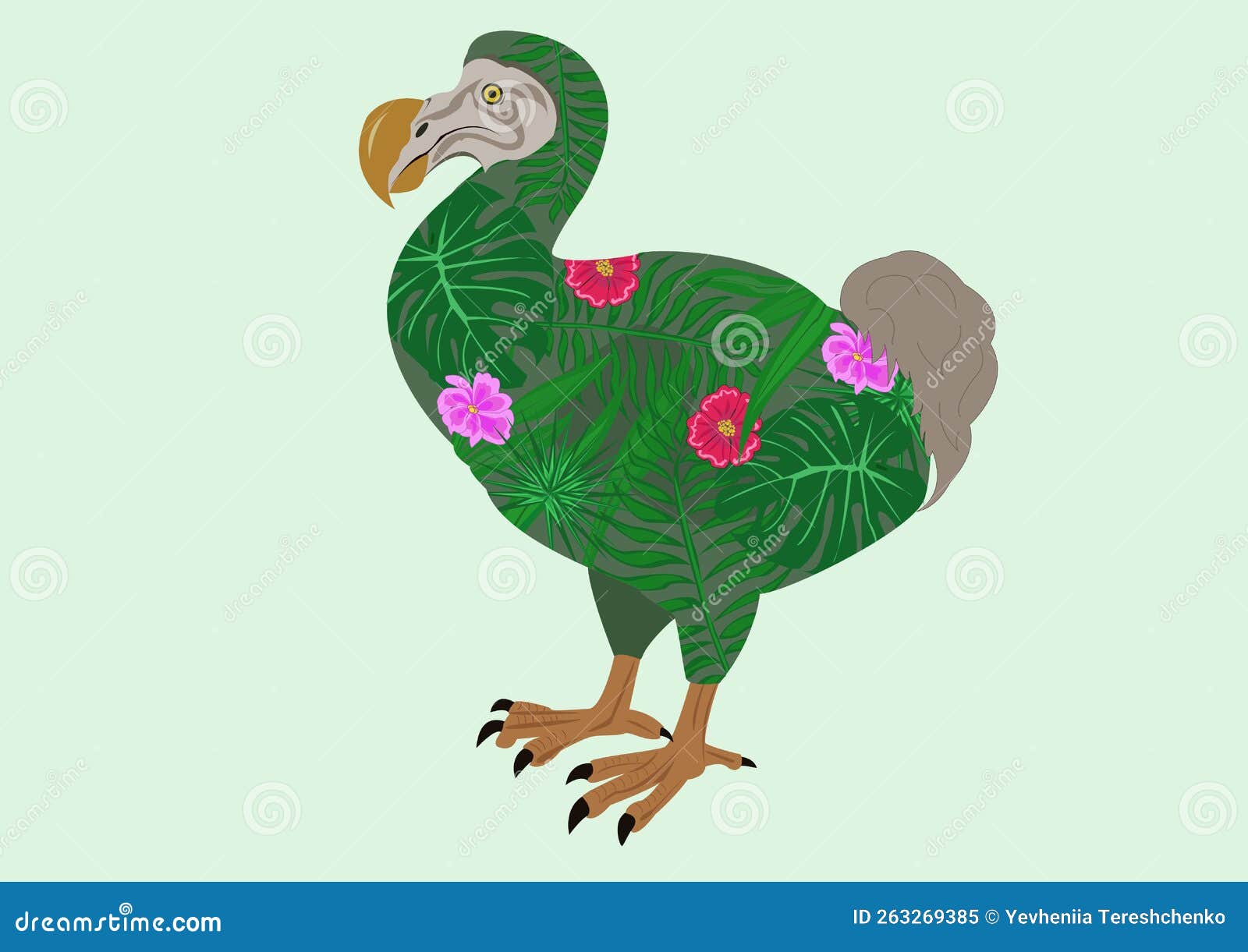 Dodo Bird , the Body is Decorated with a Print of Exotic Raster Stock ...