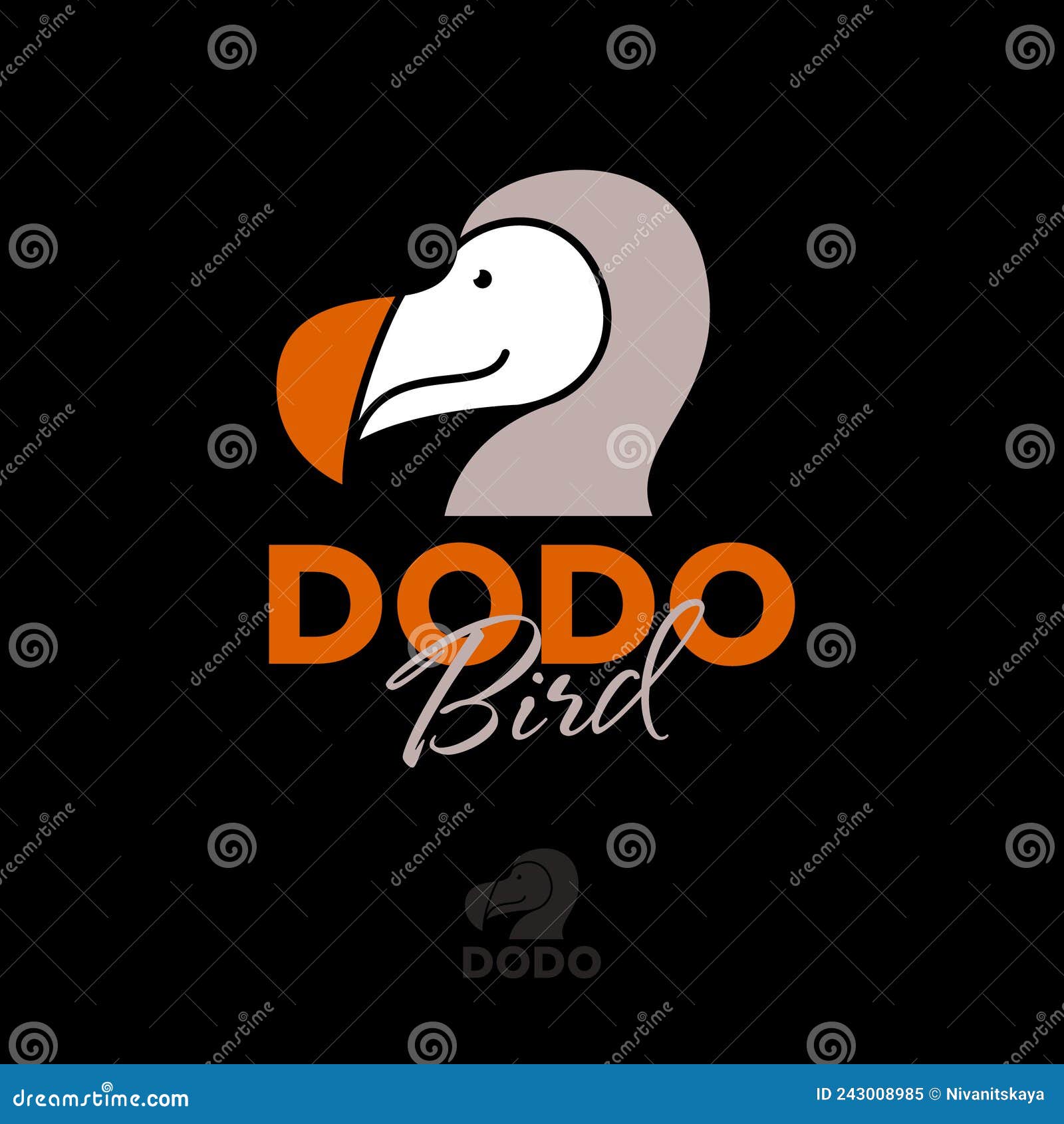 Dodo Bird. Extinct Specimen. Bird Flat Emblem. Icon for Business ...