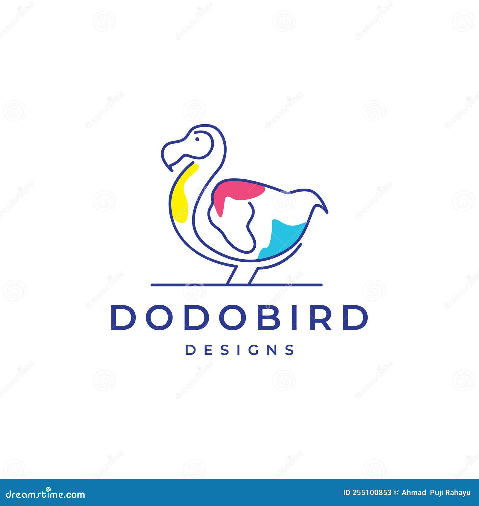 Dodo Bird Lines Art Abstract Logo Design Stock Vector - Illustration of ...