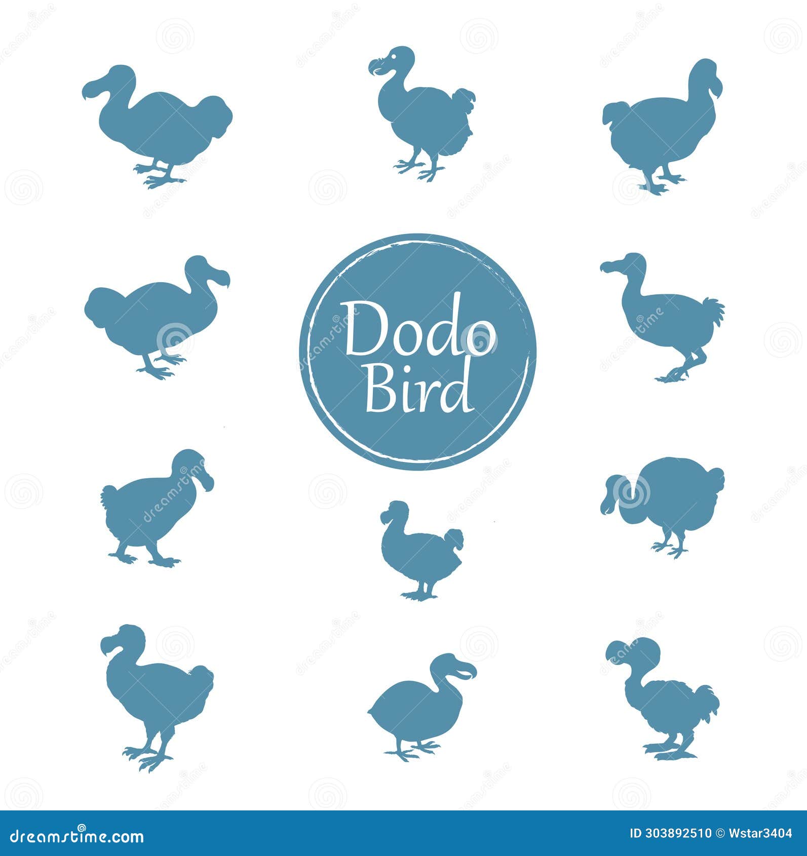 Dodo Bird Silhouette Collection Stock Vector - Illustration of ...