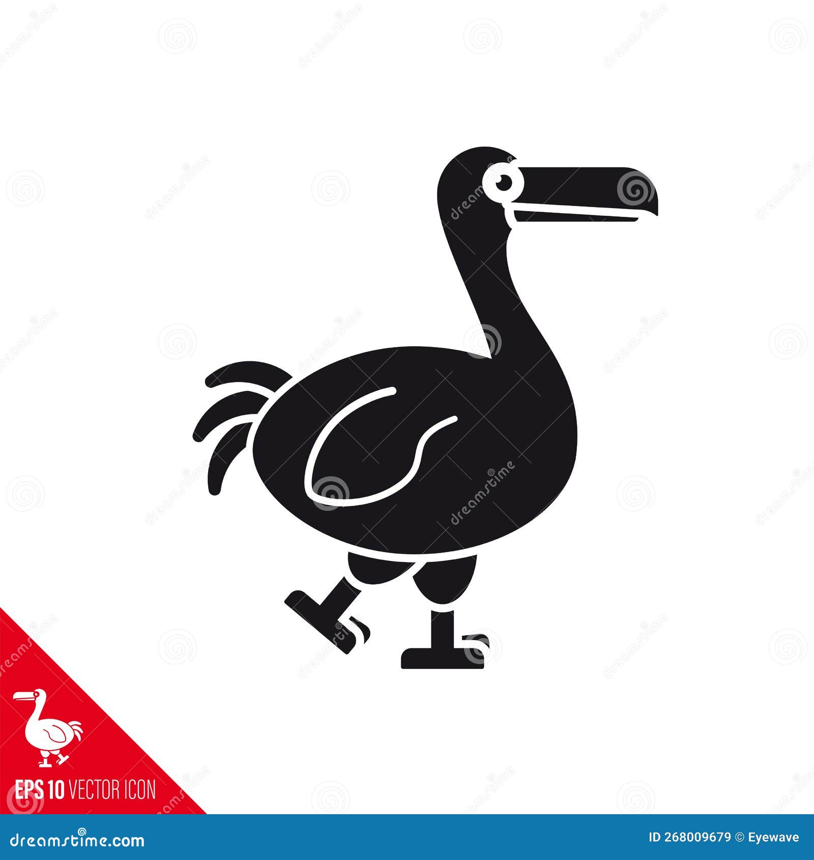 Dodo Bird Vector Glyph Icon Stock Vector - Illustration of animal, icon ...