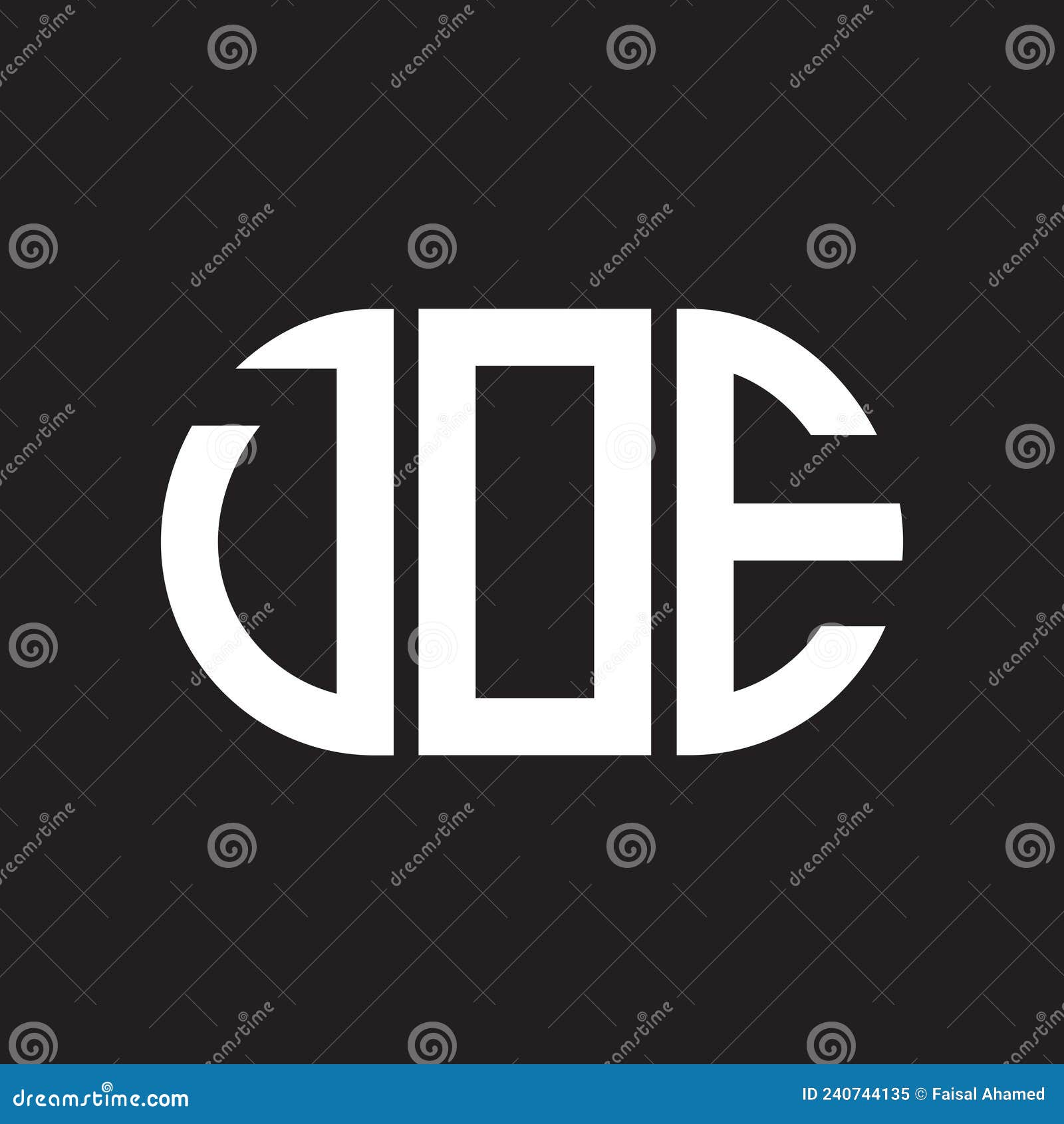 DOE Letter Logo Design on Black Background. DOE Creative Initials ...